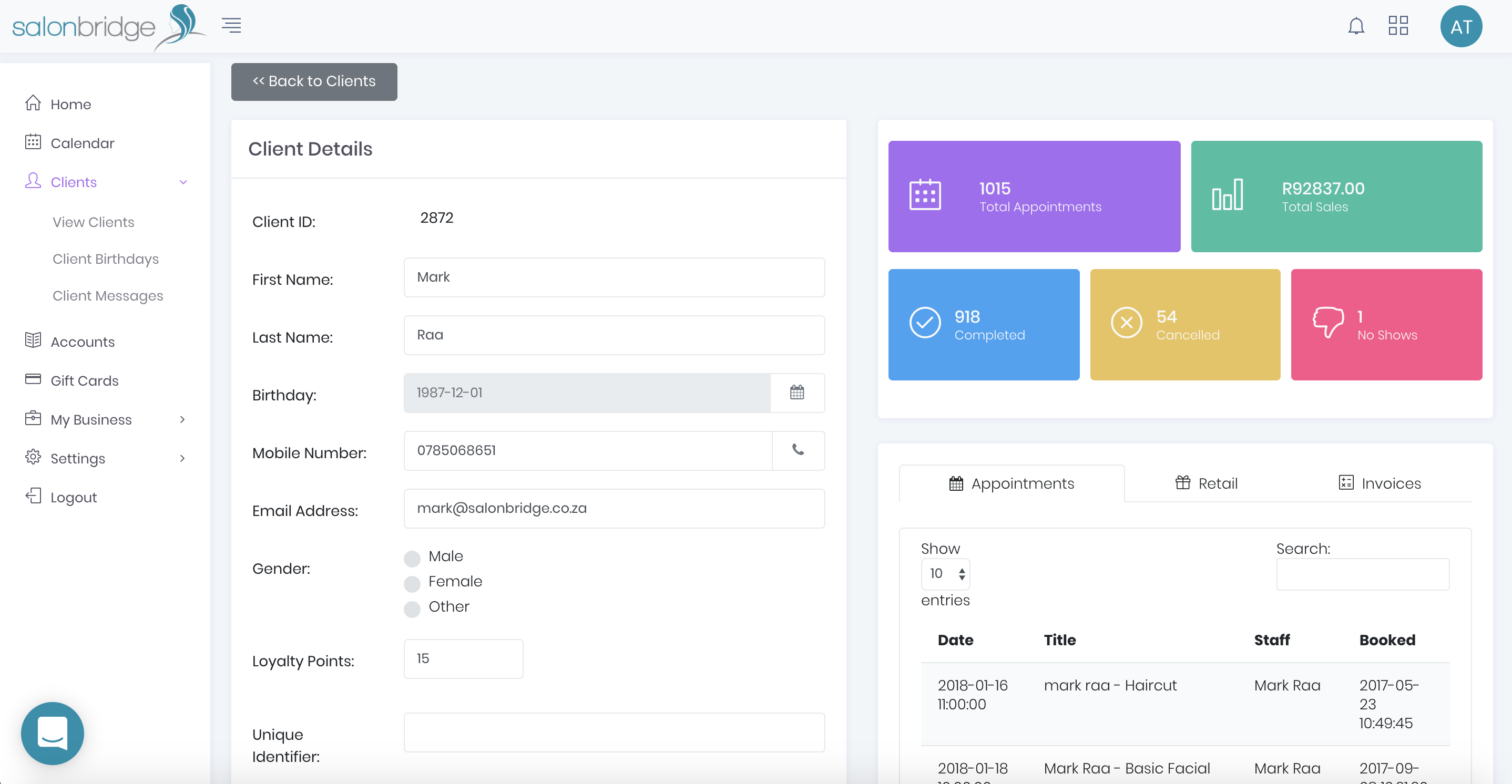 Client Records | SalonBridge